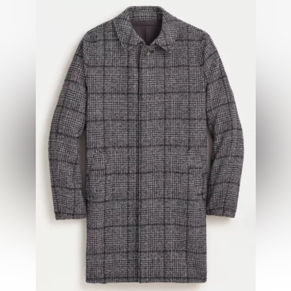 J. Crew | Jackets & Coats | Jcrew Ludlow Car Coat In Glen Plaid Wool ...